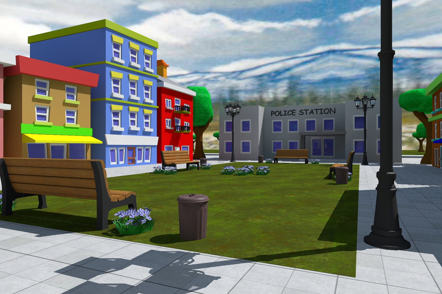 Cartoon garden square 3D - TurboSquid 1258729