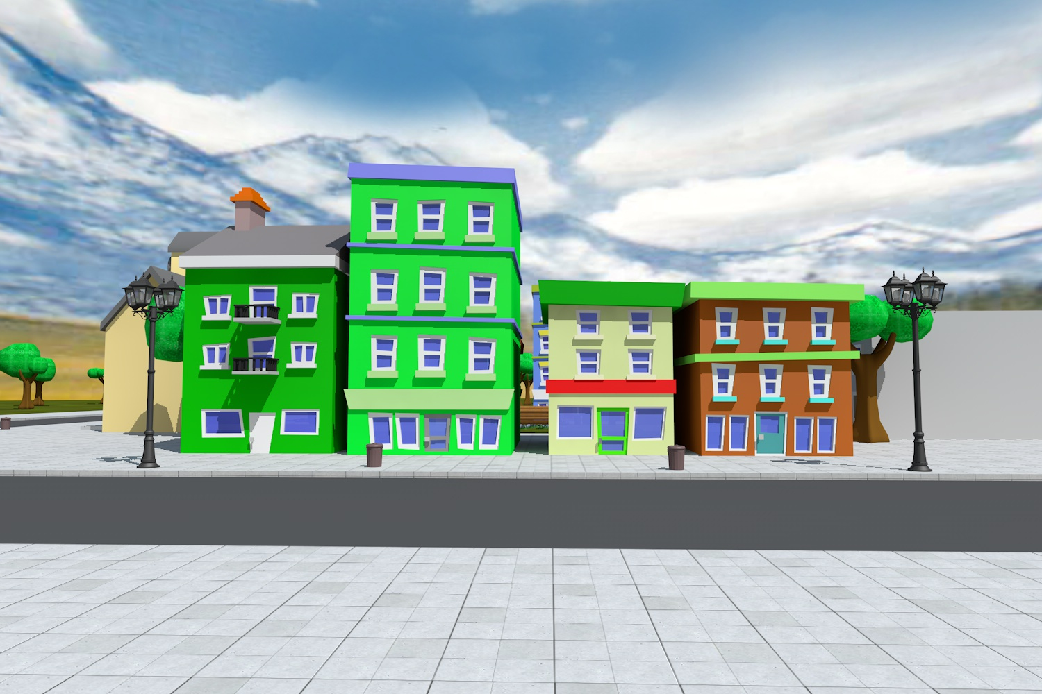 Cartoon garden square 3D - TurboSquid 1258729