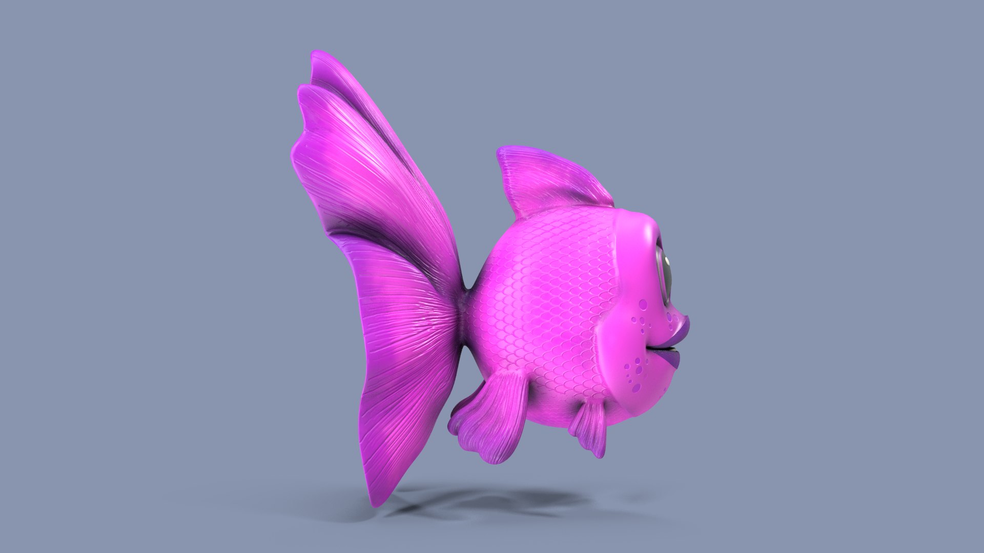 3D Cartoon Golden Fish Pink - TurboSquid 1738776