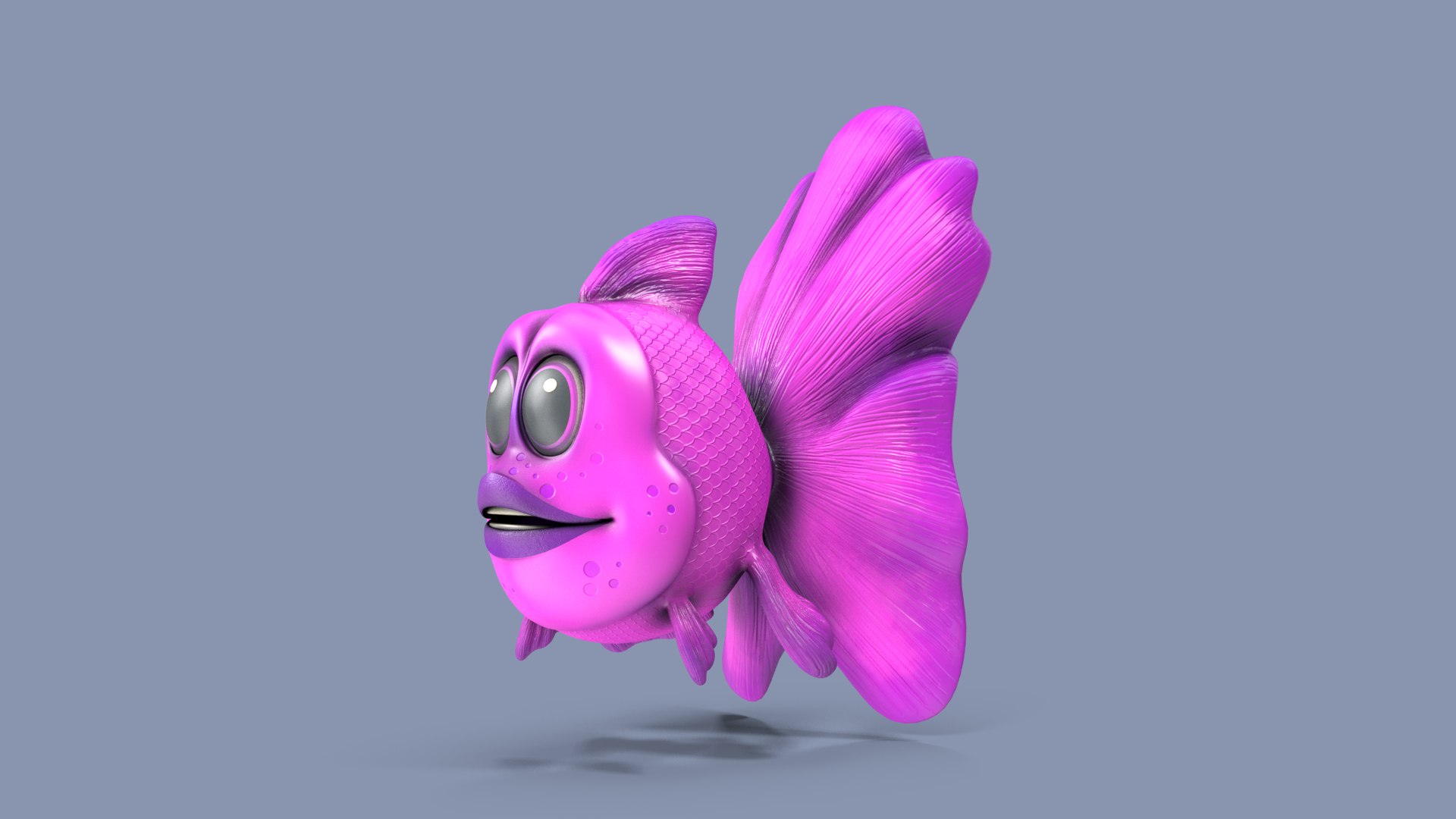 3D Cartoon Golden Fish Pink - TurboSquid 1738776