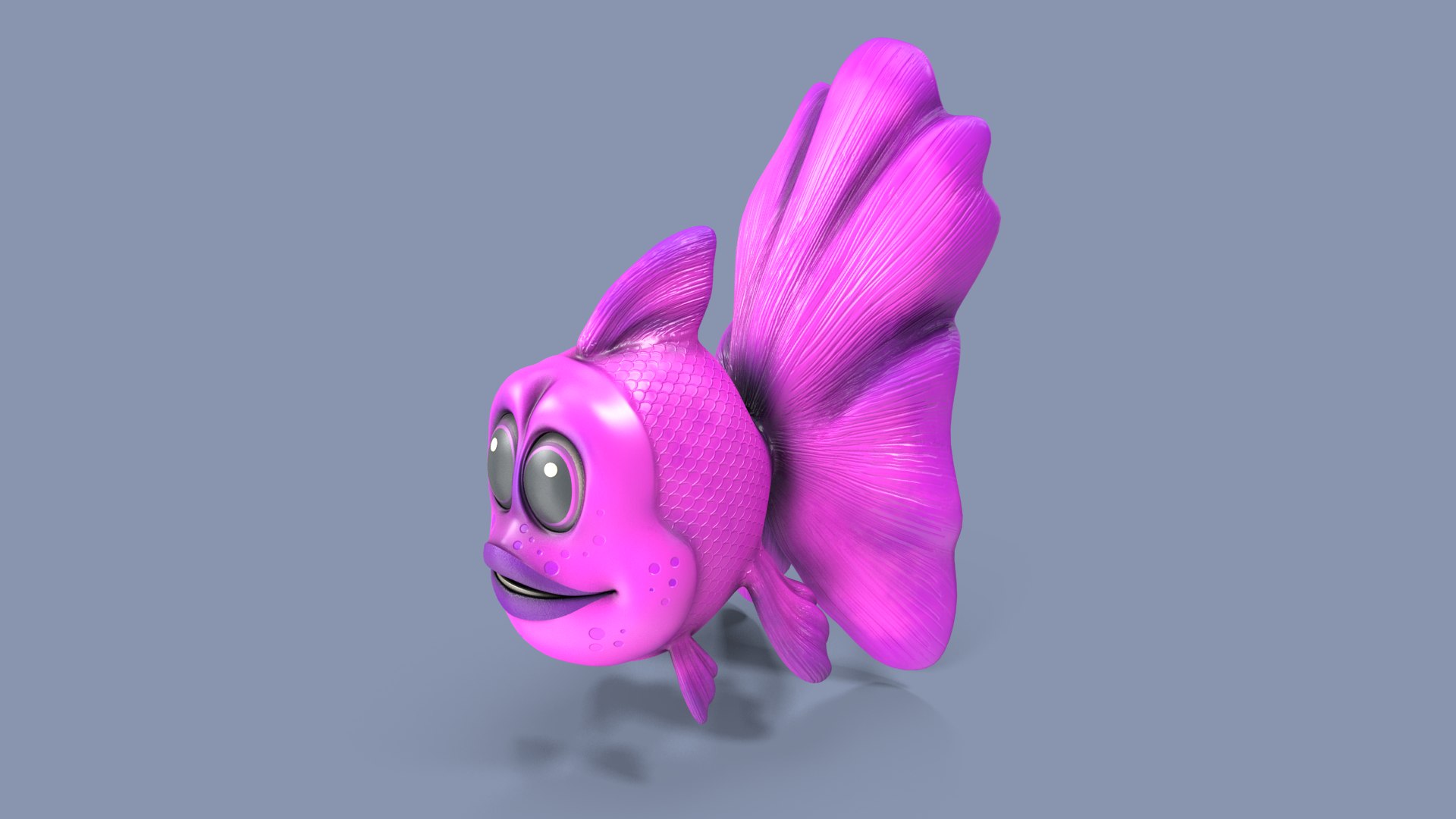 3D Cartoon Golden Fish Pink - TurboSquid 1738776