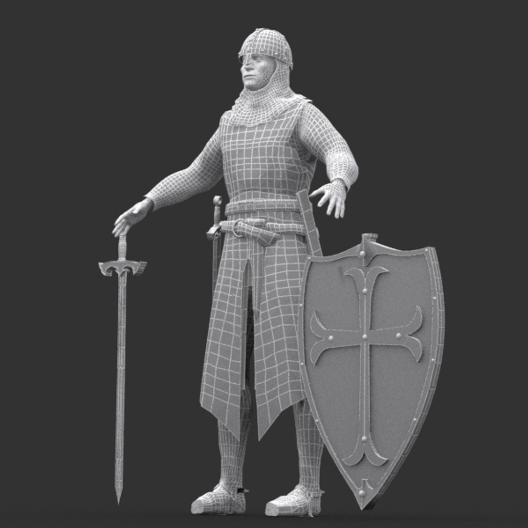3d Model Templar Knight Helmet