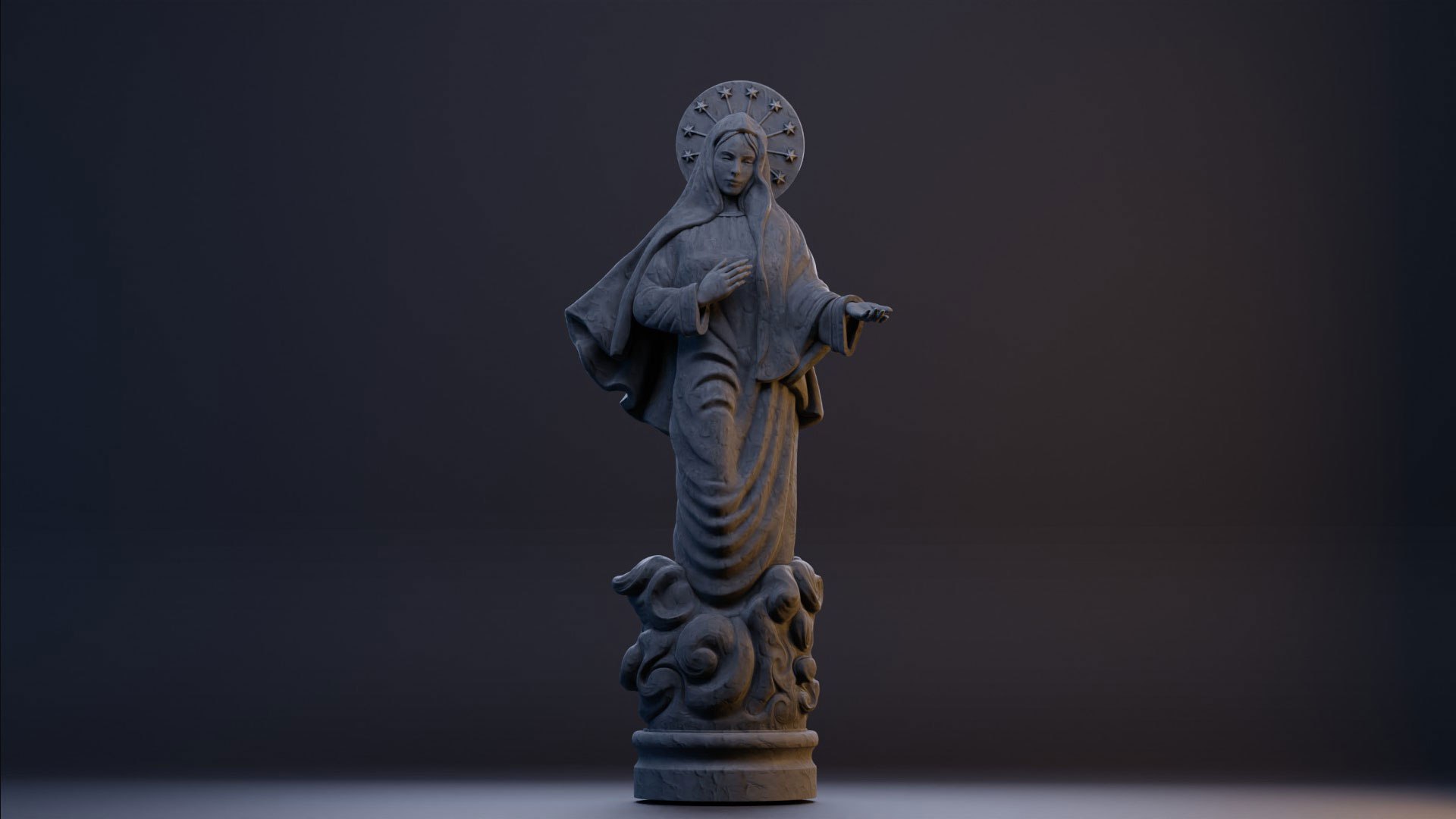 Virgin Mary Statue 3D Model - TurboSquid 2290464