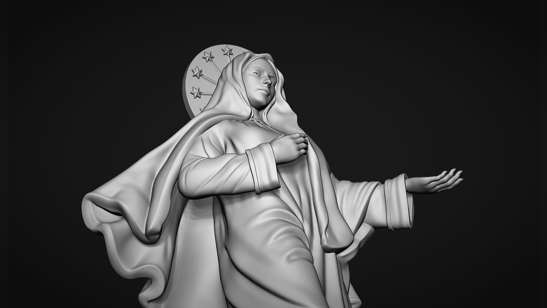 Virgin Mary Statue 3D Model - TurboSquid 2290464