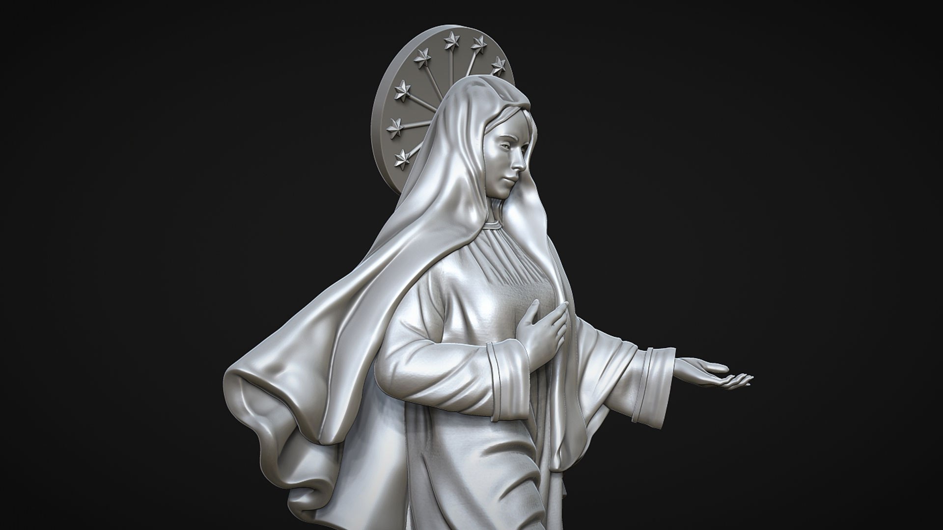 Virgin Mary Statue 3D Model - TurboSquid 2290464