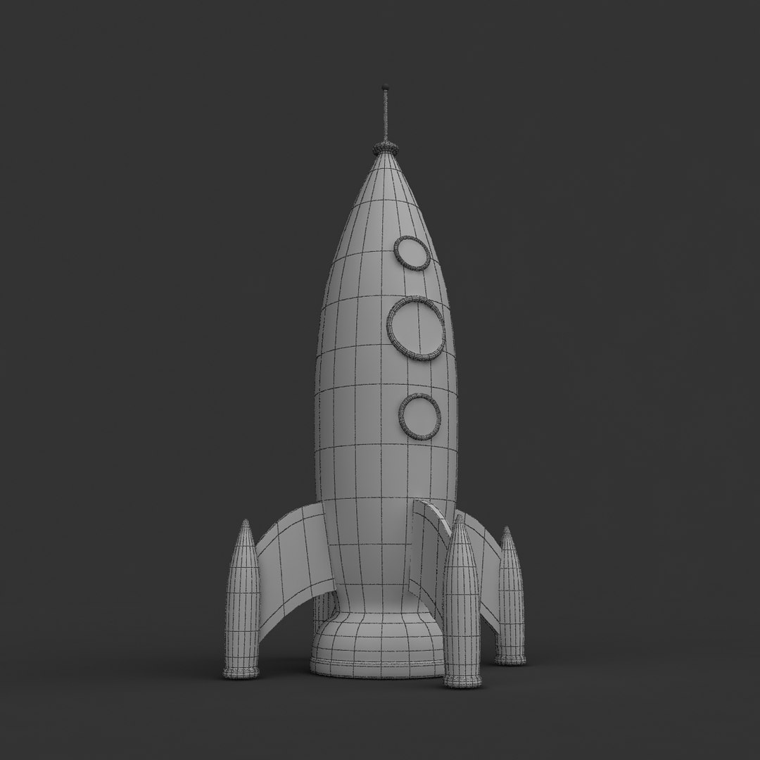3D Retro Rocket Model - TurboSquid 1378617