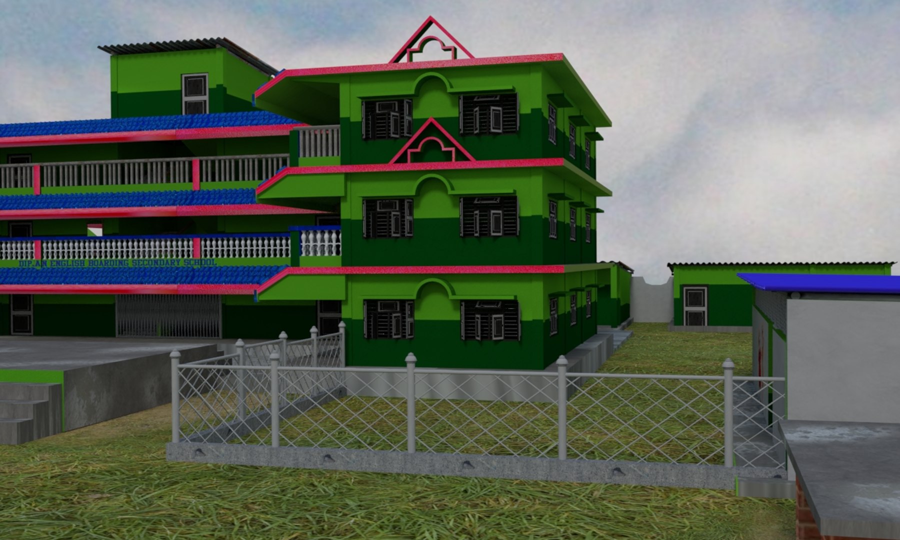 3D School Area Building - TurboSquid 1416045