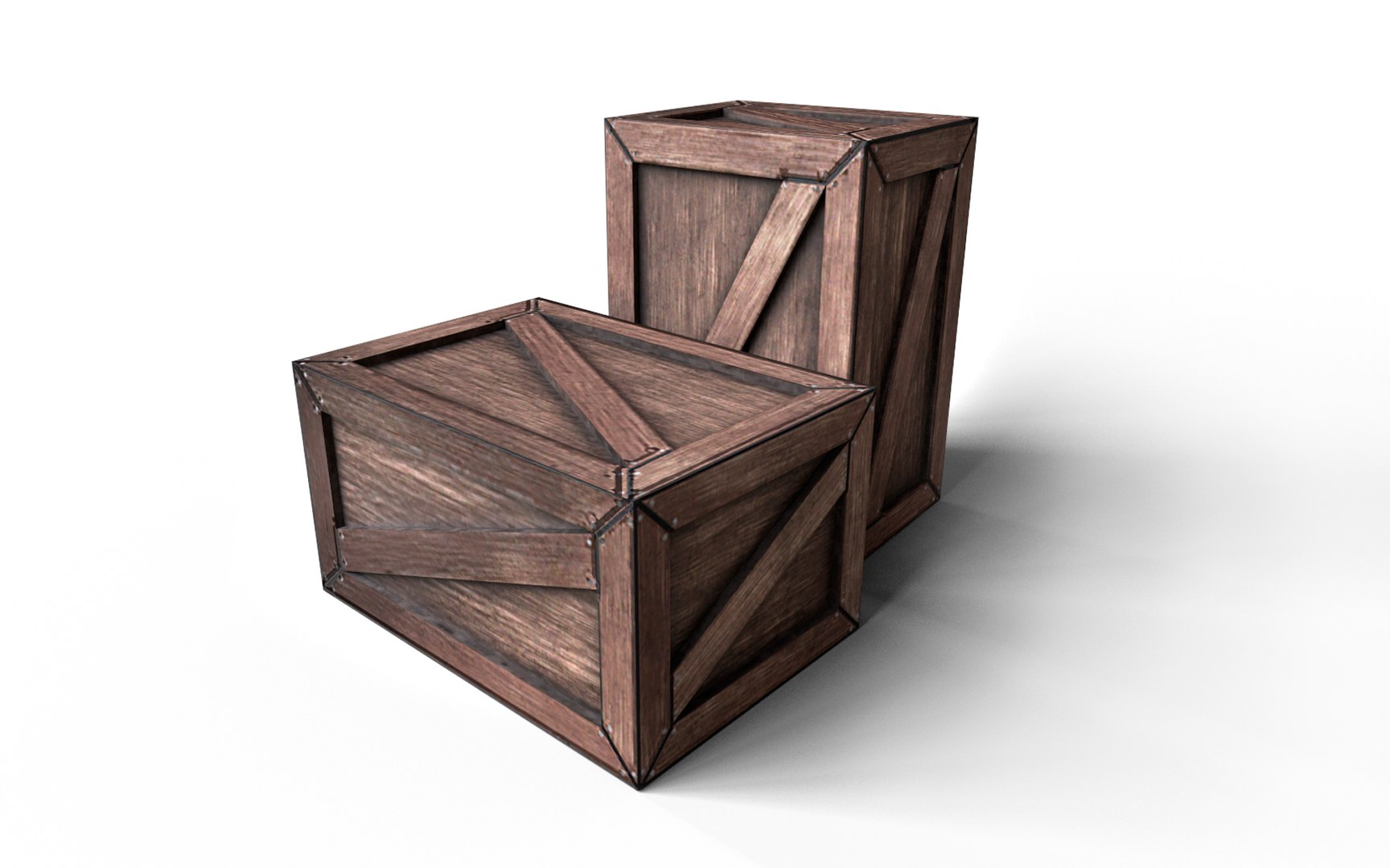 3D Wooden Boxes Model - TurboSquid 2043784