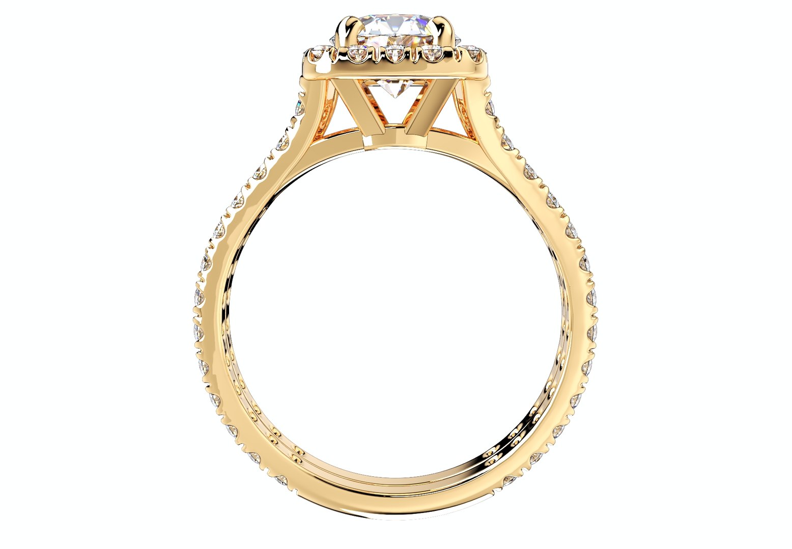 3D Diamond Round Halo Engagement Ring CAD Design Print O-1-102 ...