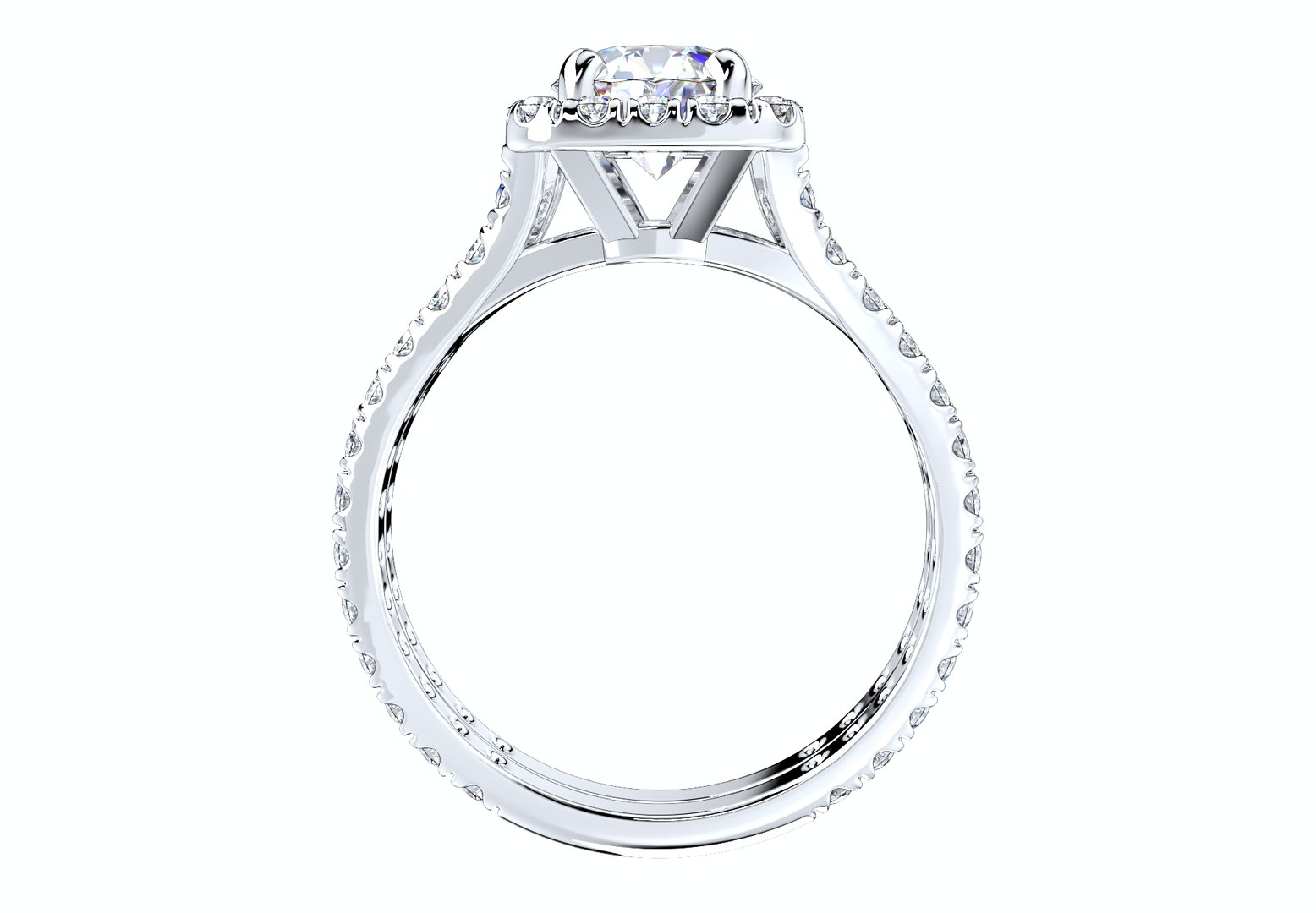 3D Diamond Round Halo Engagement Ring CAD Design Print O-1-102 ...