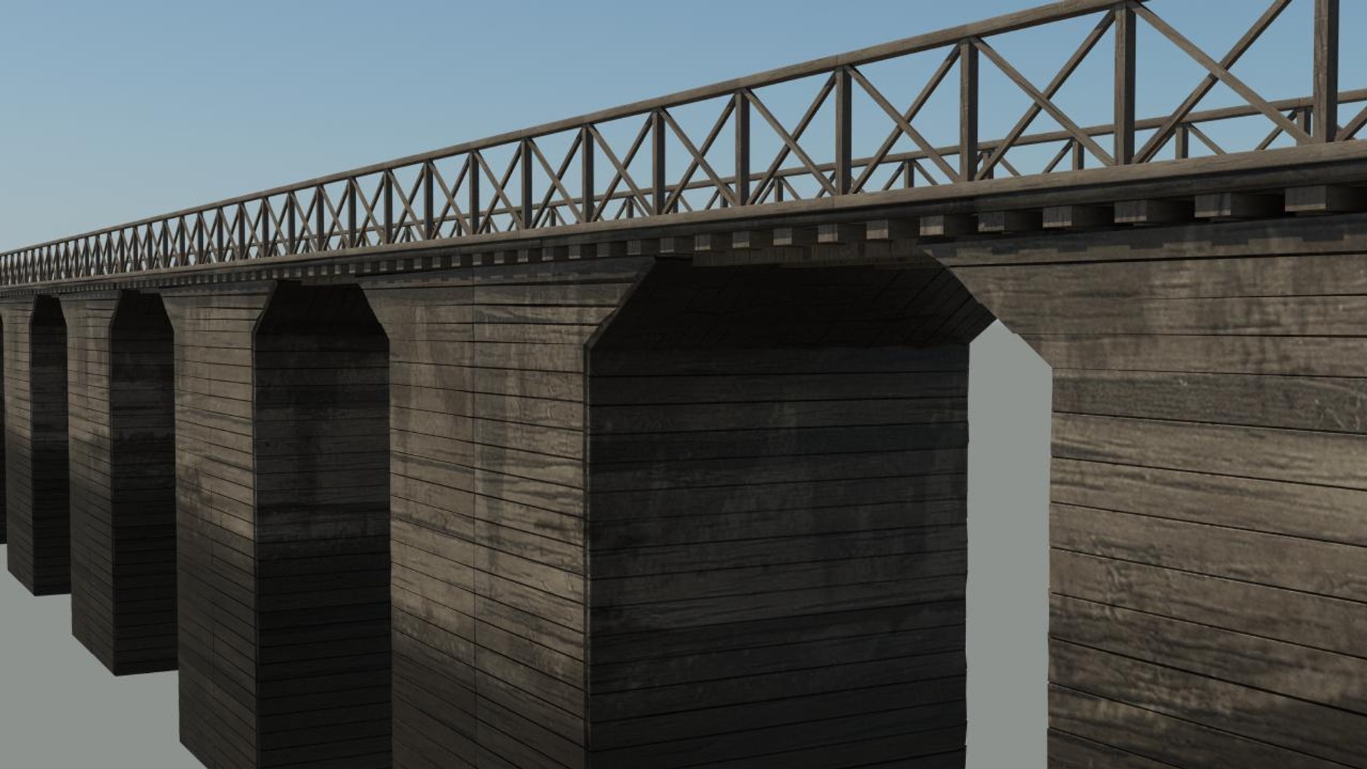 3d model wood bridge