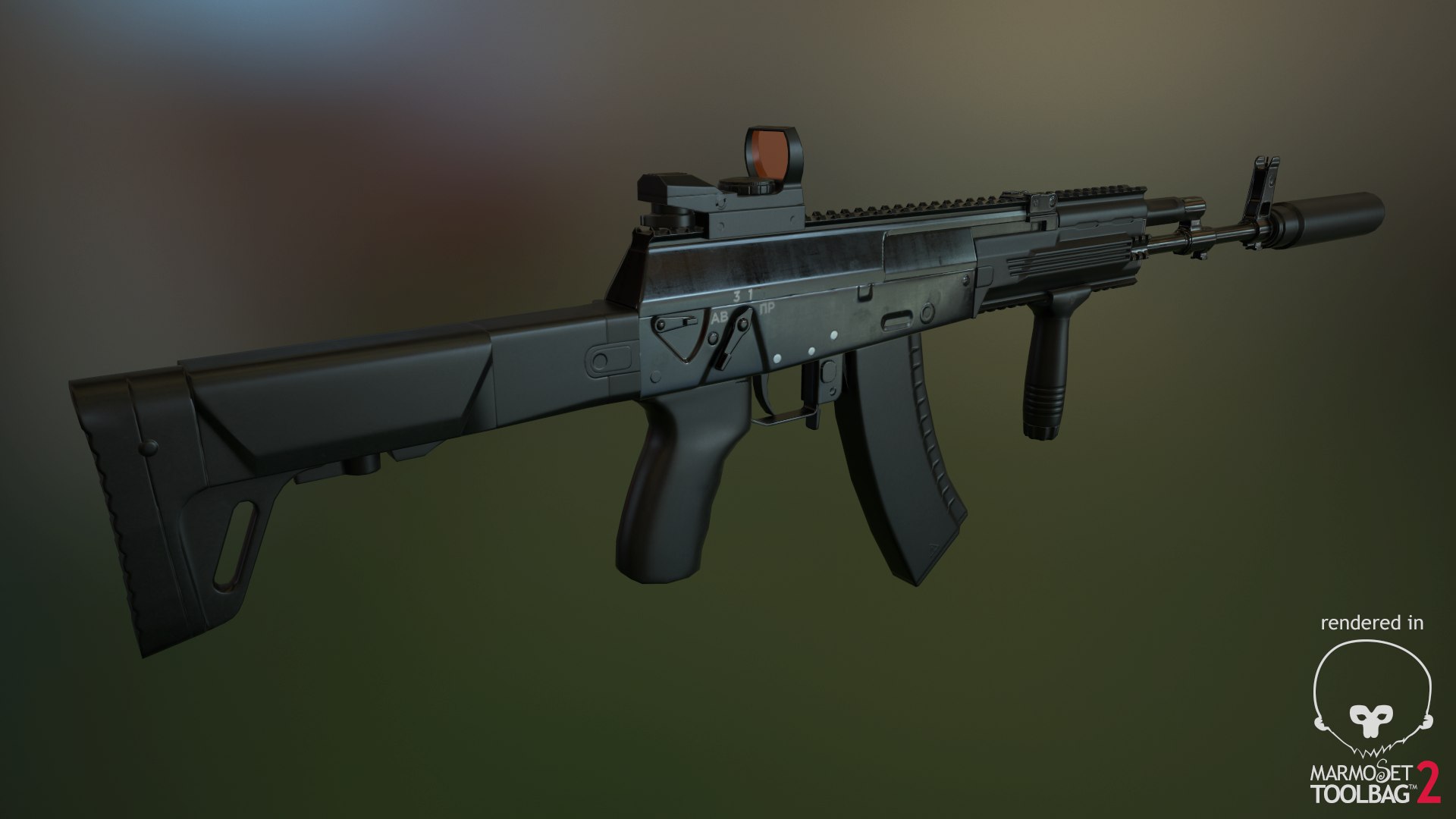 Russian Assault Rifle Ak-12 3d Model