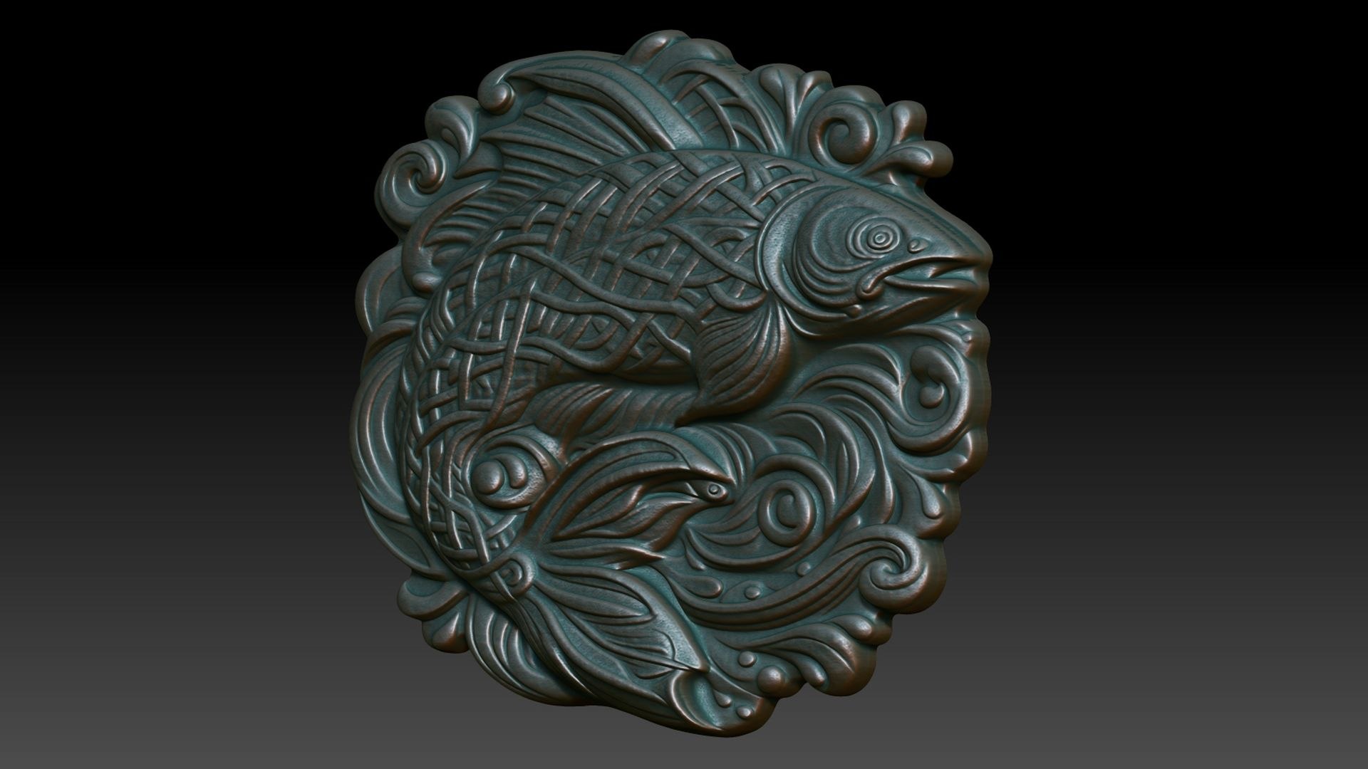 Celtic Fish Basrelief 10 240612 3D - TurboSquid 2372421