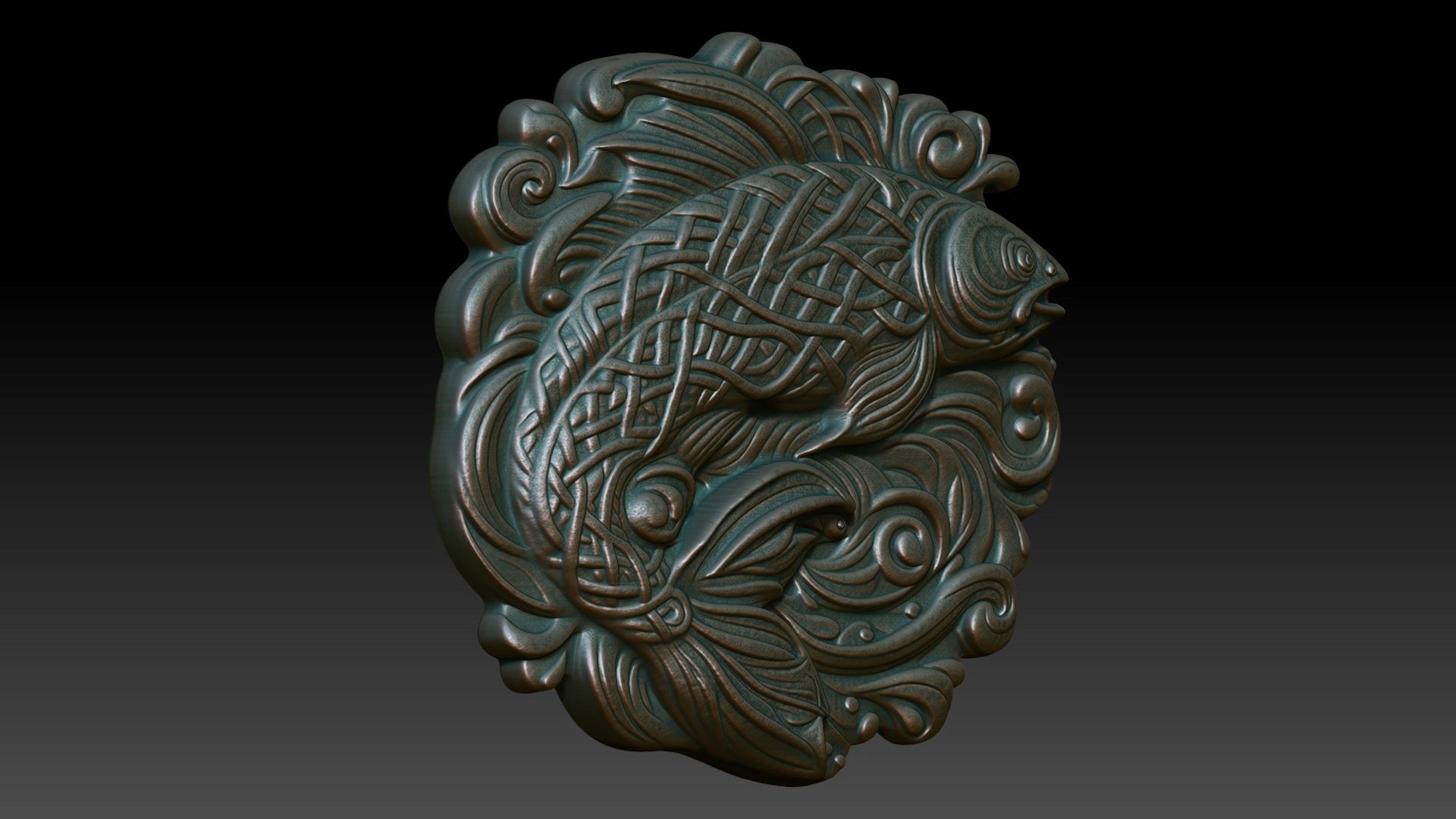 Celtic Fish Basrelief 10 240612 3D - TurboSquid 2372421