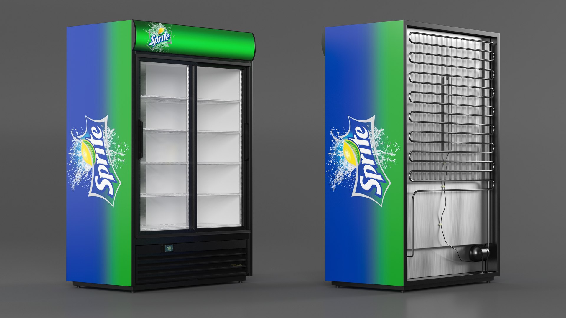 2 Door Commercial Merchandiser Refrigerator 3D Model - TurboSquid 2152153