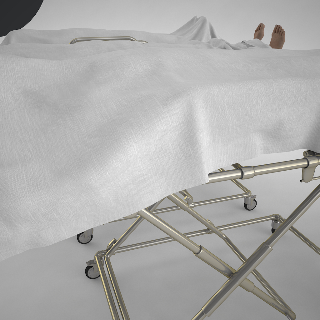 3D dead covered sheet stretcher - TurboSquid 1163159