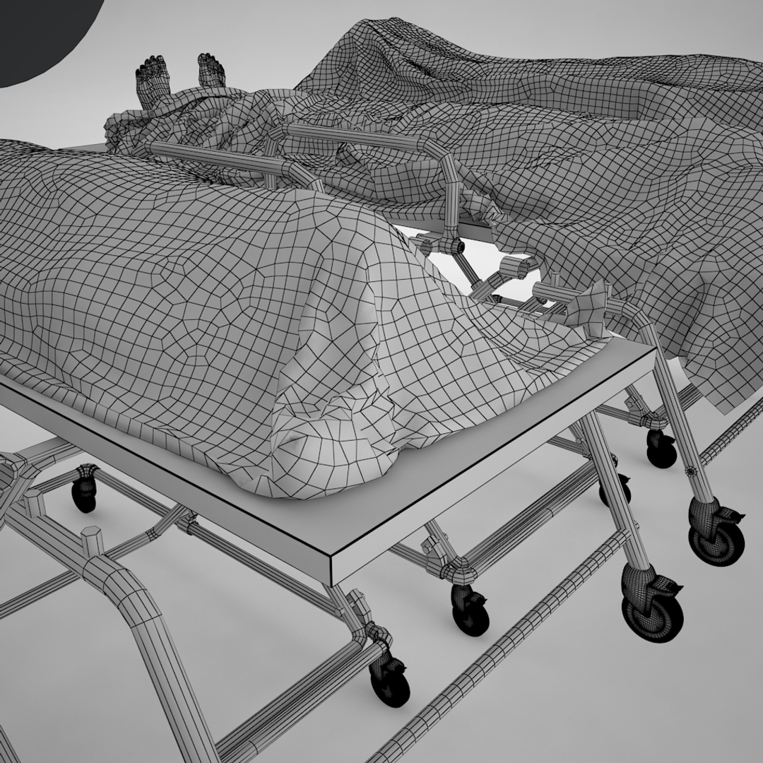 3D dead covered sheet stretcher - TurboSquid 1163159