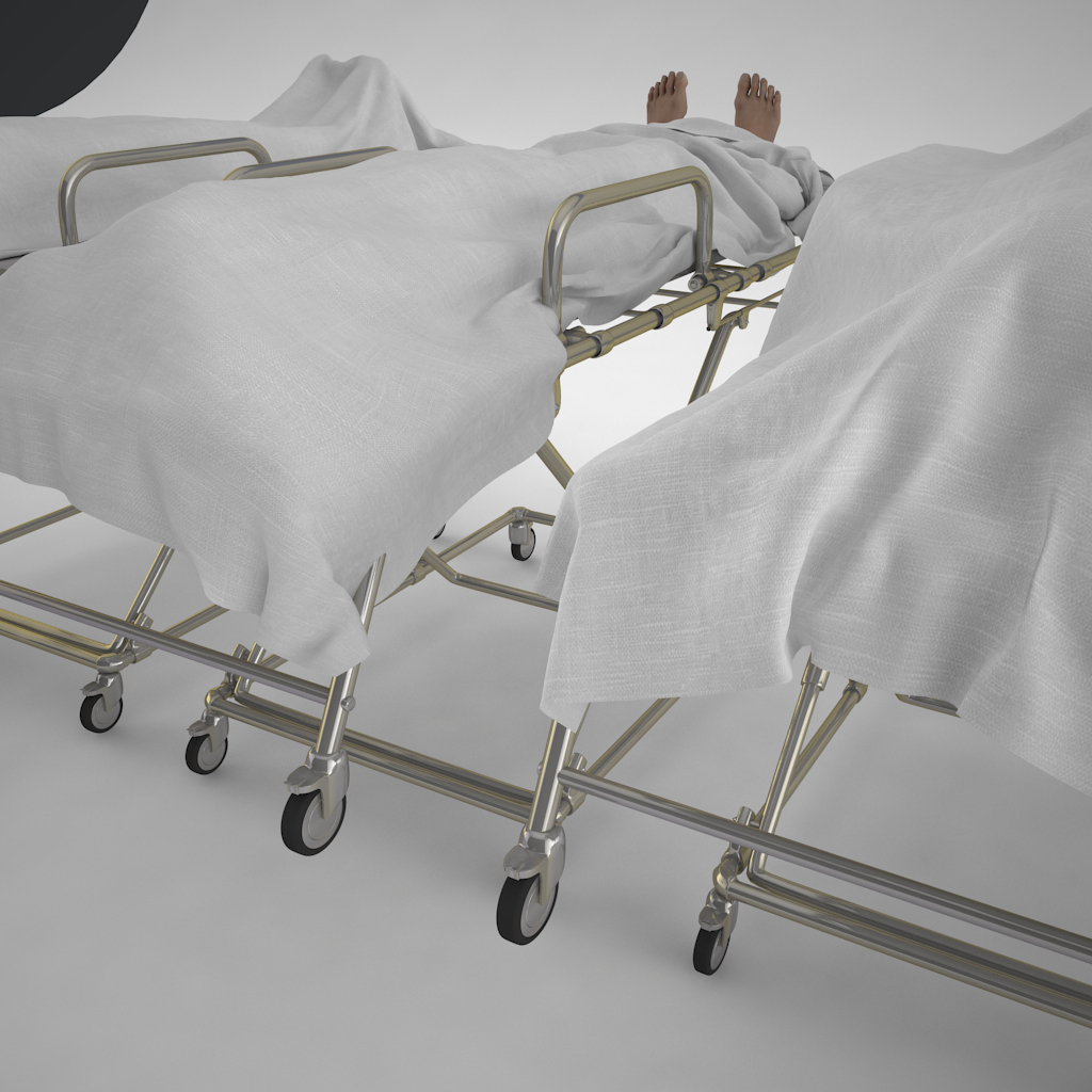 3D dead covered sheet stretcher - TurboSquid 1163159