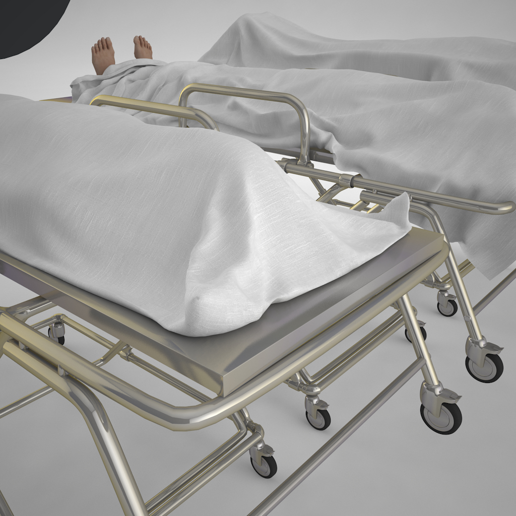 3D dead covered sheet stretcher - TurboSquid 1163159