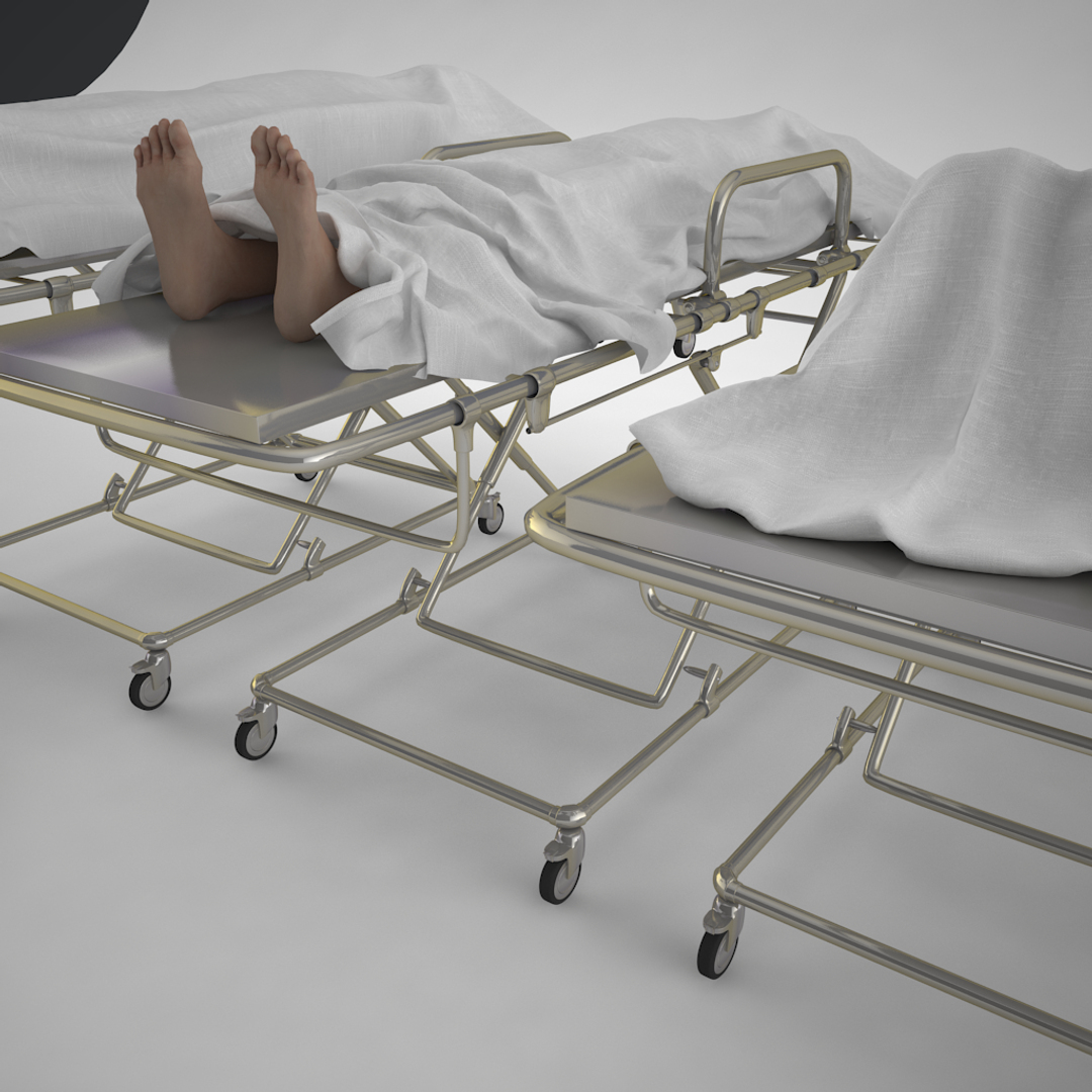 3D dead covered sheet stretcher - TurboSquid 1163159