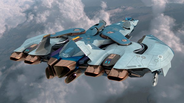 3D Sci Fi Fighter Jet Blue Rigged - TurboSquid 1958453