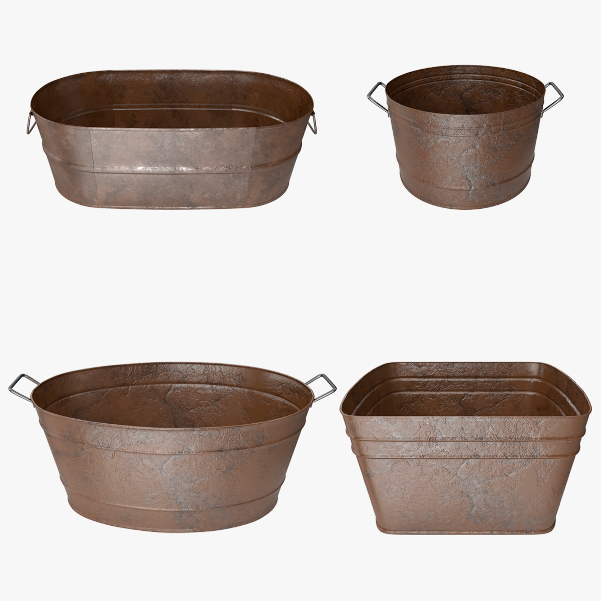 3D model Rusty Metal Container Set - TurboSquid 1778902