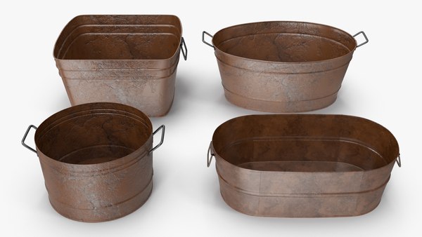 3D model Rusty Metal Container Set - TurboSquid 1778902