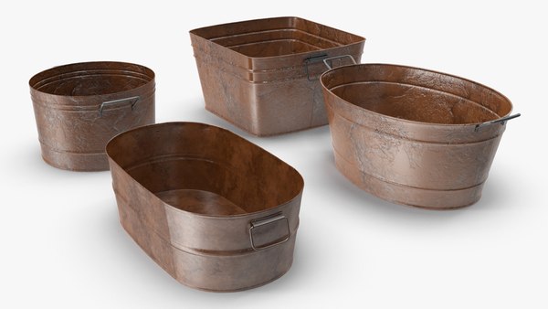 3D model Rusty Metal Container Set - TurboSquid 1778902