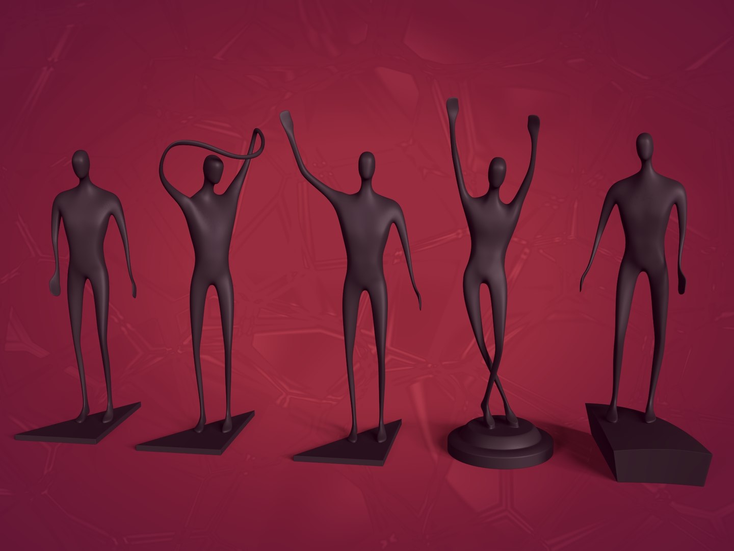 Abstract Man Statue Pack 3D Model - TurboSquid 2070954