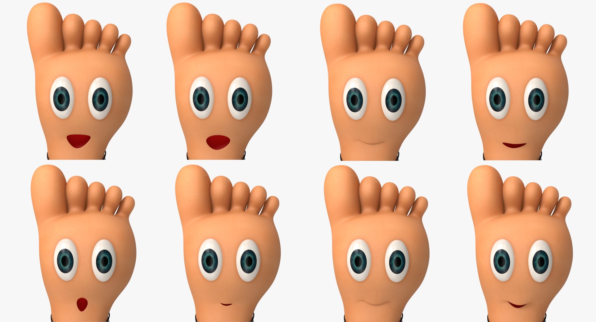 cartoon doctor foot character rigged obj