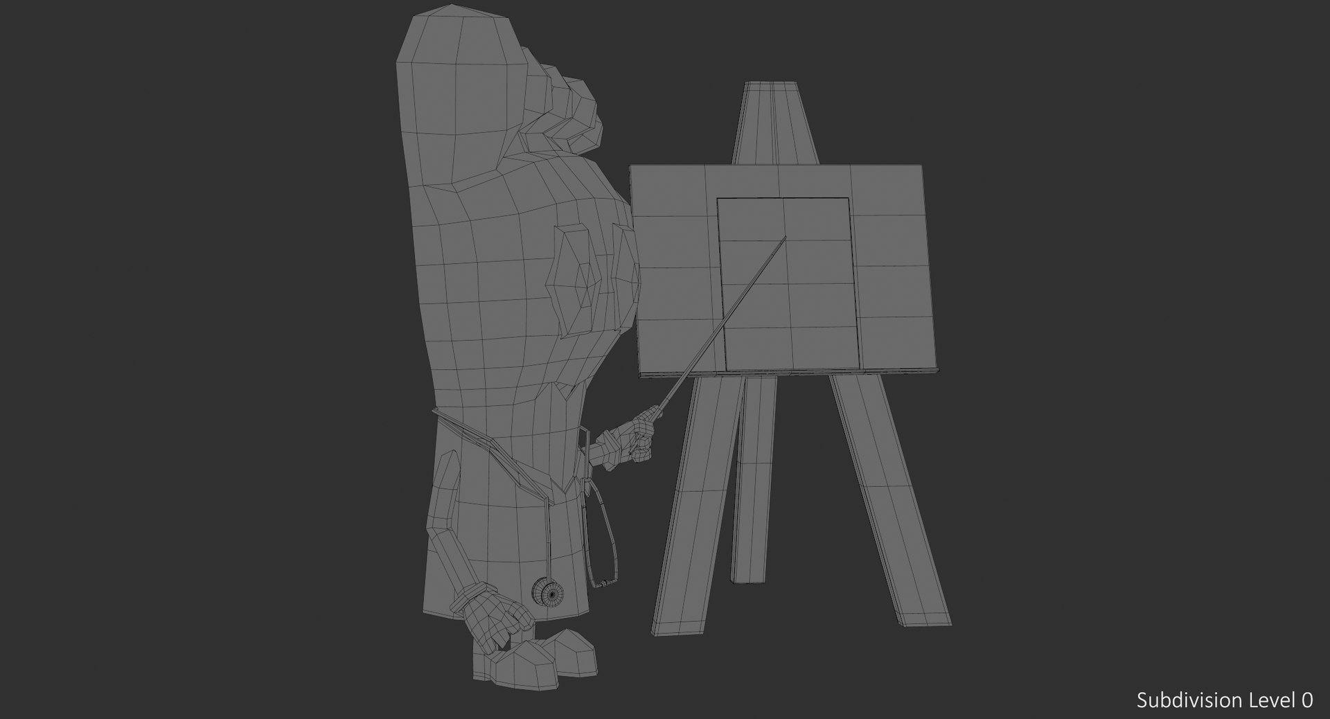 cartoon doctor foot character rigged obj