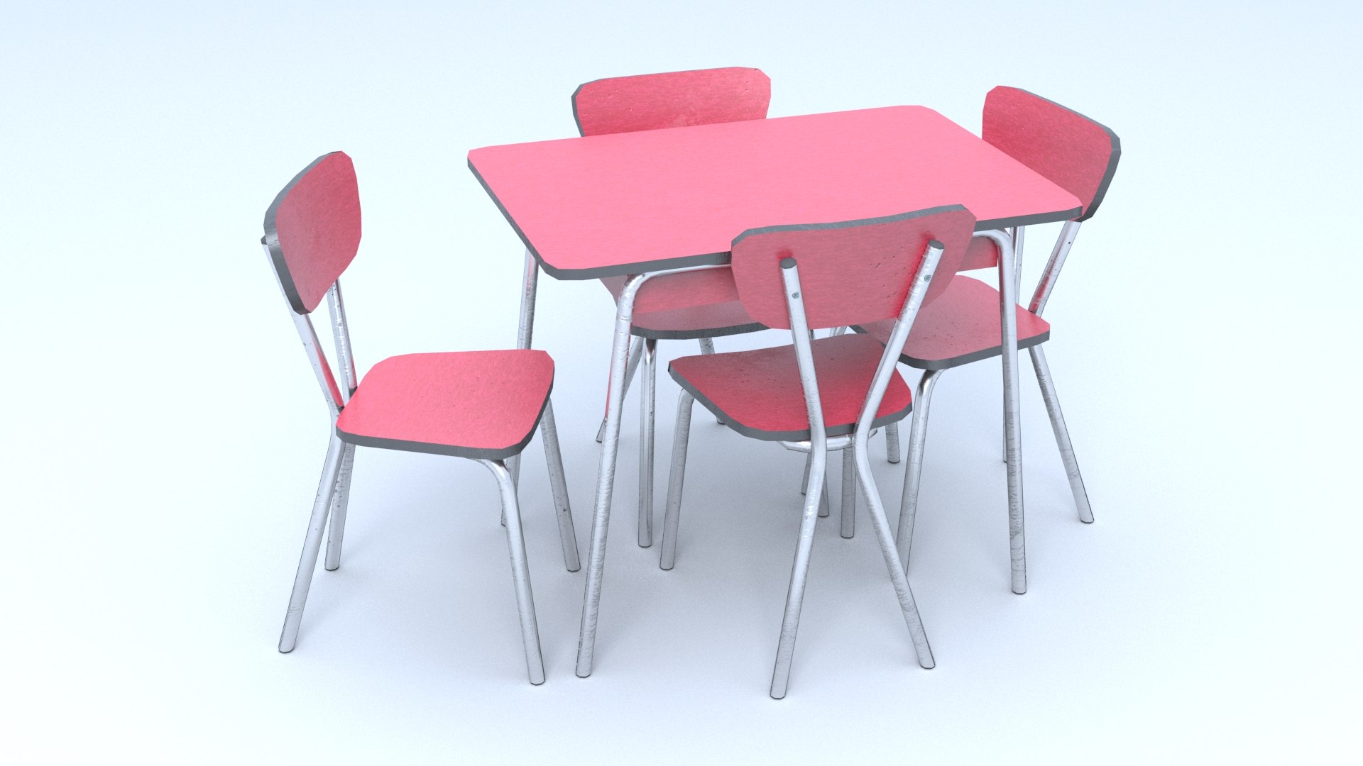 3D Formica Table and Chairs model - TurboSquid 2109632