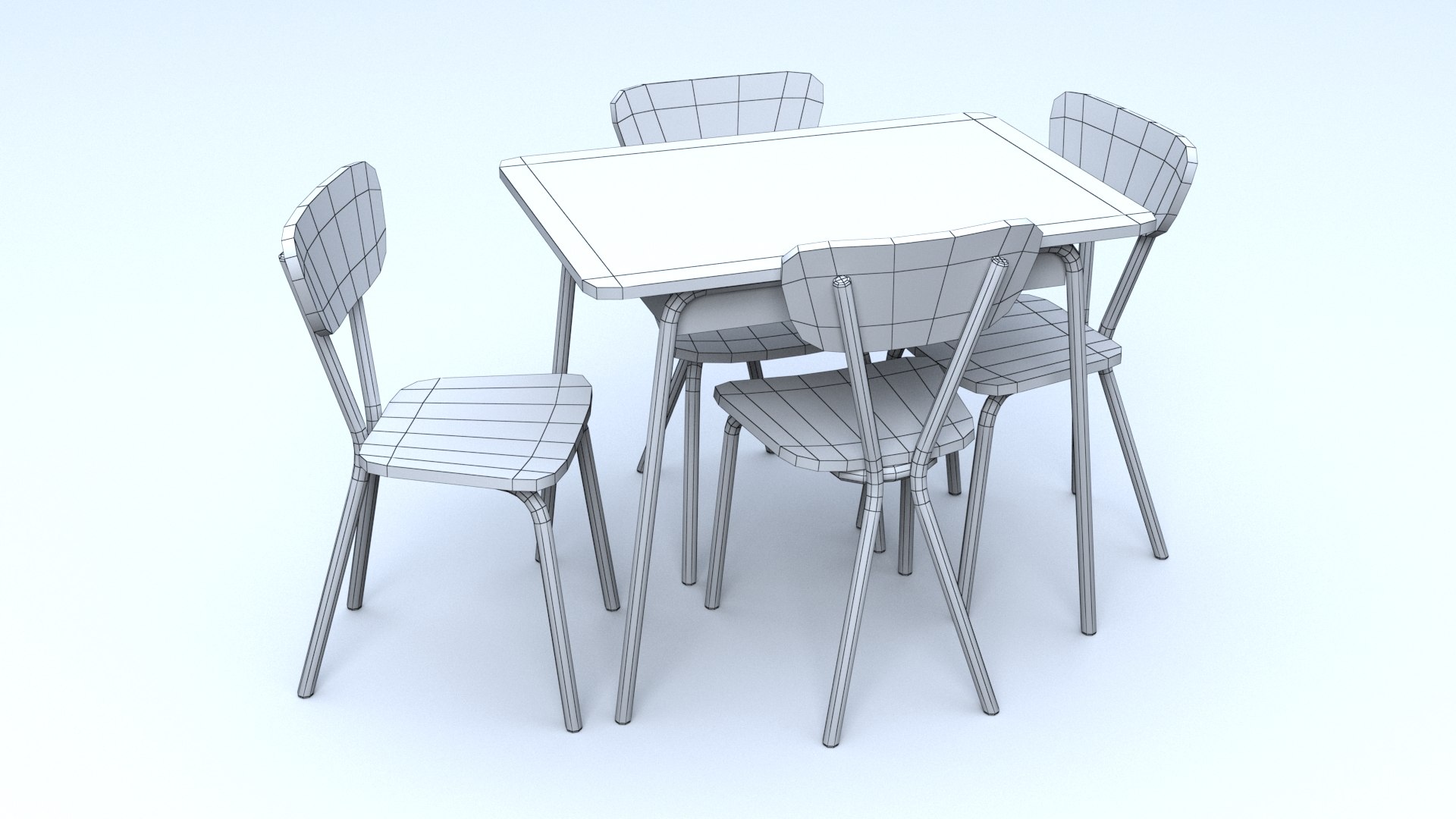 3D Formica Table and Chairs model - TurboSquid 2109632