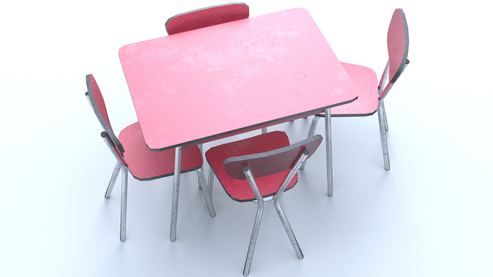 3D Formica Table and Chairs model - TurboSquid 2109632