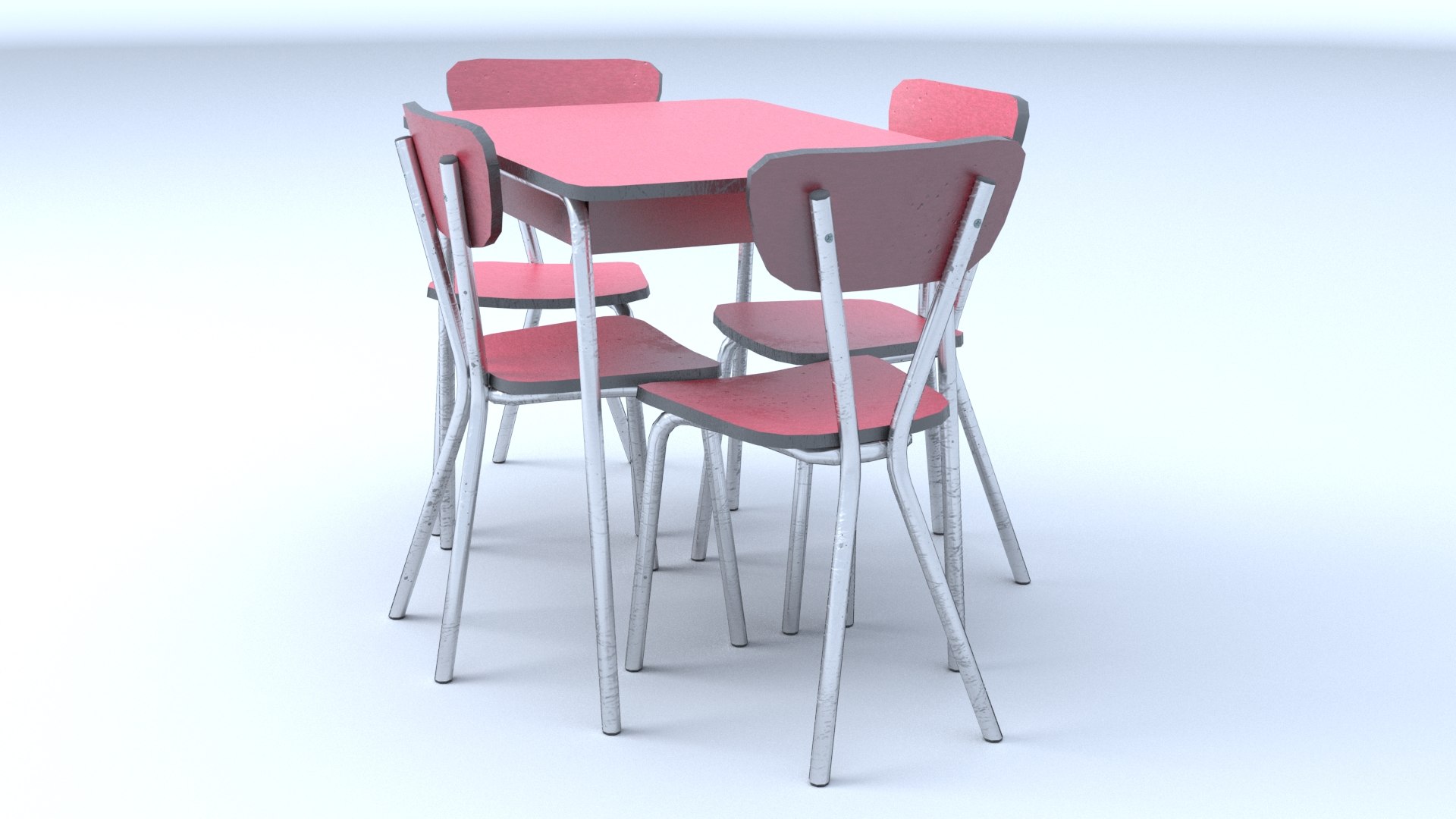 3D Formica Table and Chairs model - TurboSquid 2109632