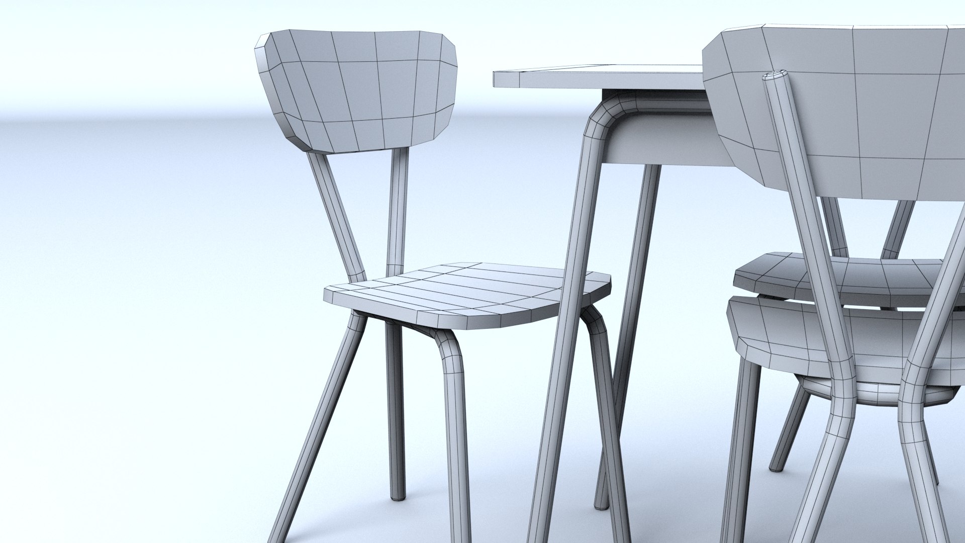 3D Formica Table and Chairs model - TurboSquid 2109632