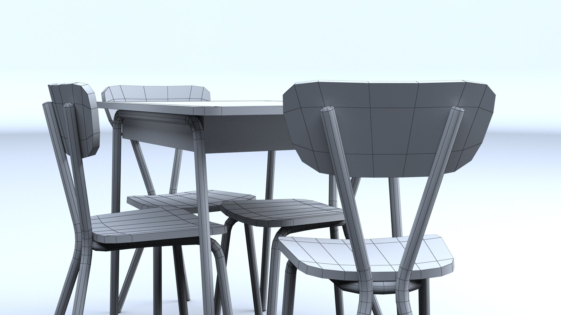 3D Formica Table and Chairs model - TurboSquid 2109632