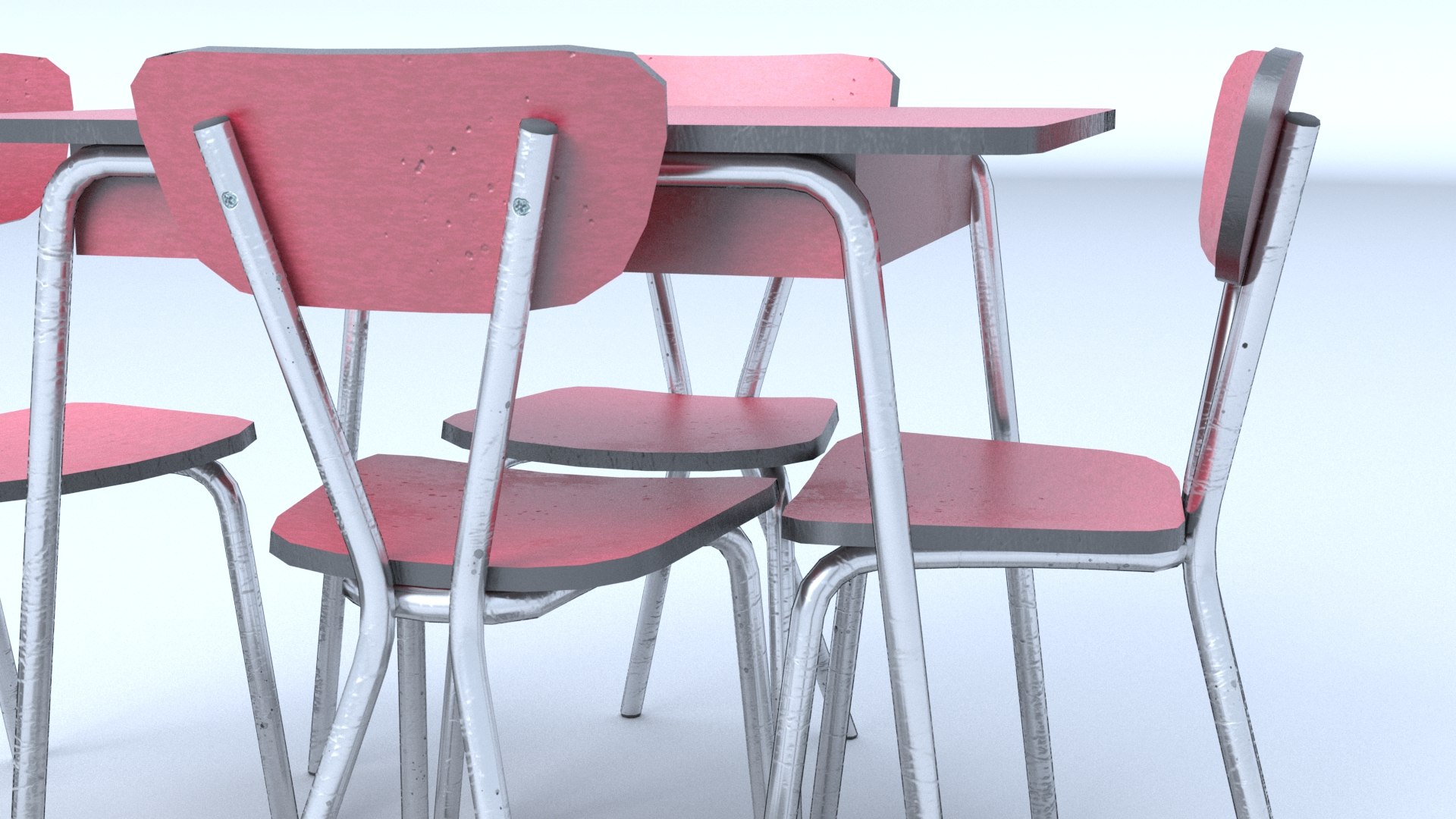 3D Formica Table and Chairs model - TurboSquid 2109632