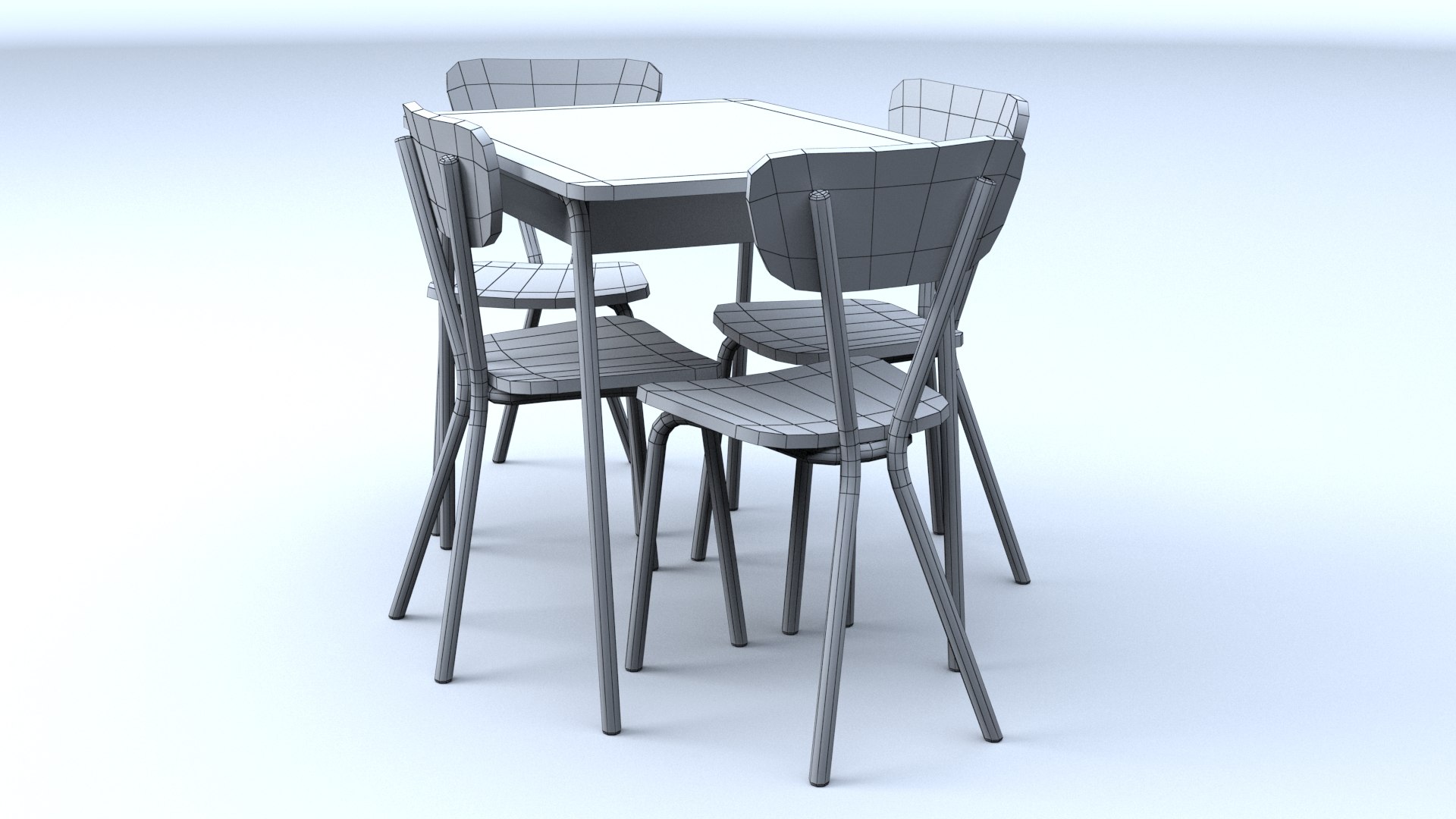 3D Formica Table and Chairs model - TurboSquid 2109632