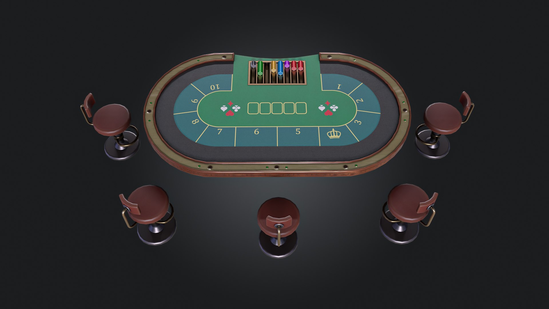 Poker Table Model - TurboSquid 2146370