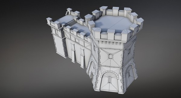 medieval fantasy town walls 3d model