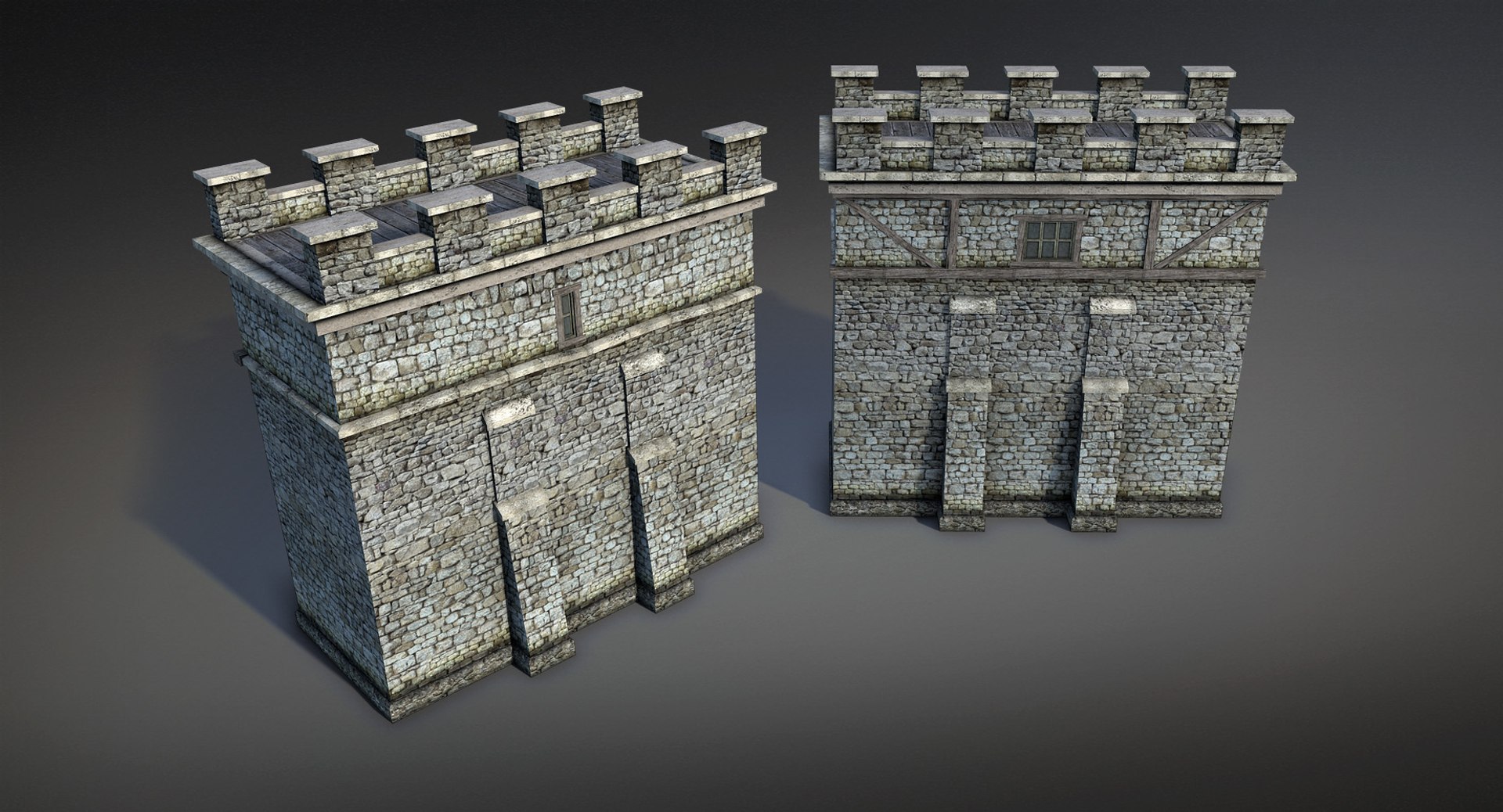 Medieval Fantasy Town Walls 3d Model