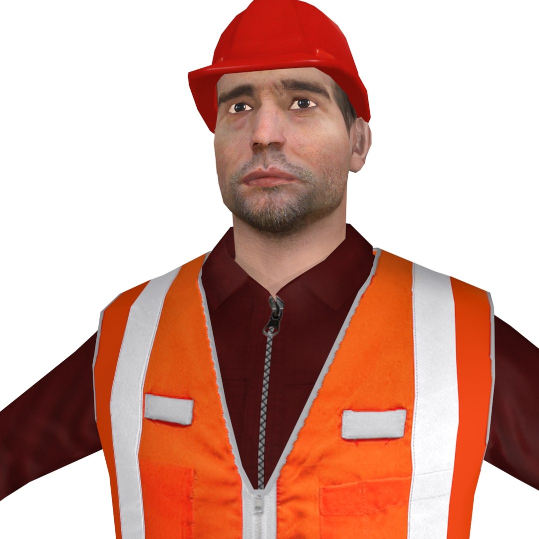 rigged worker biped man 3d model