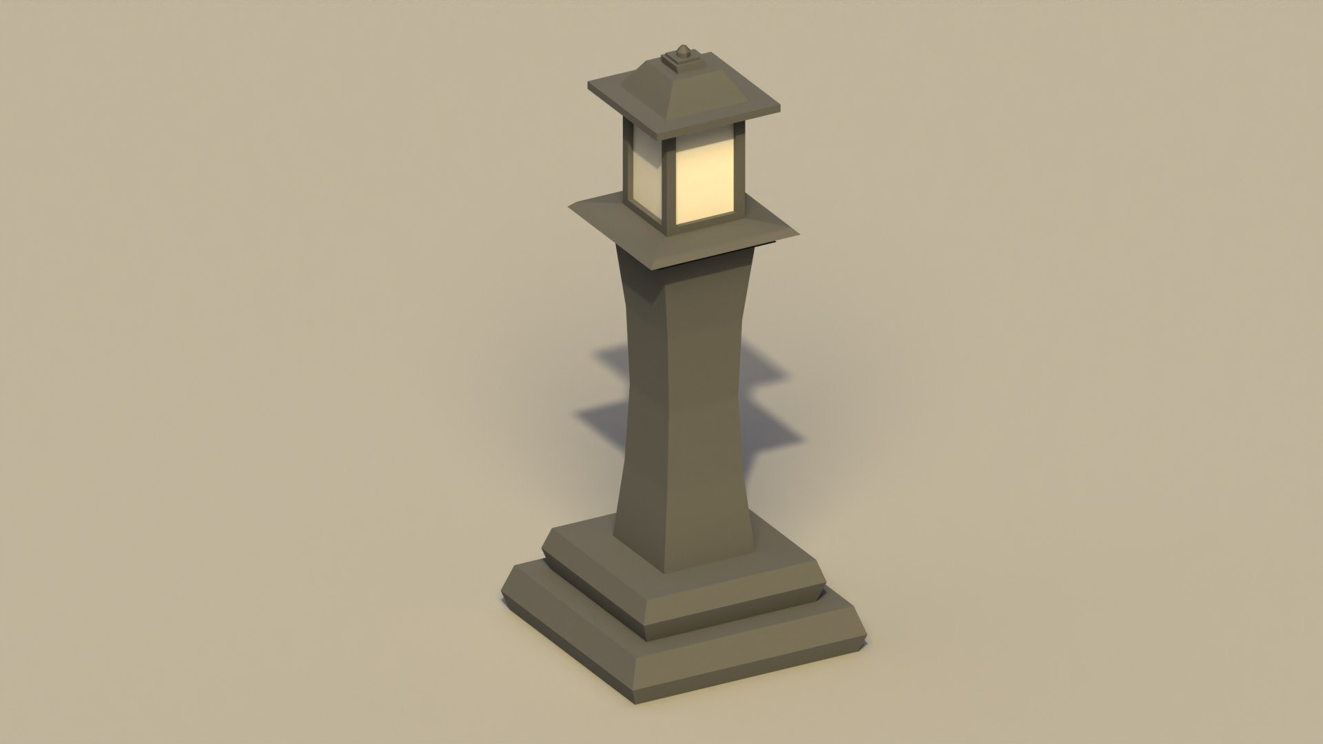 3D Low Poly Japanese Lamp Post 2 Model - TurboSquid 2102214