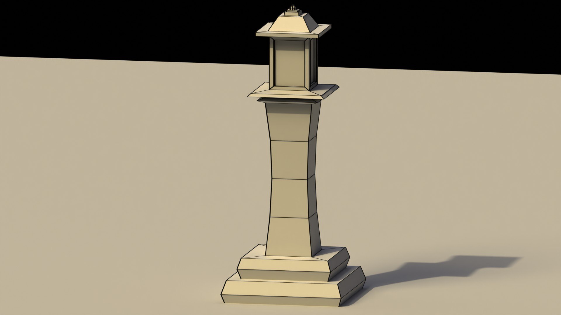 3D Low Poly Japanese Lamp Post 2 Model - TurboSquid 2102214