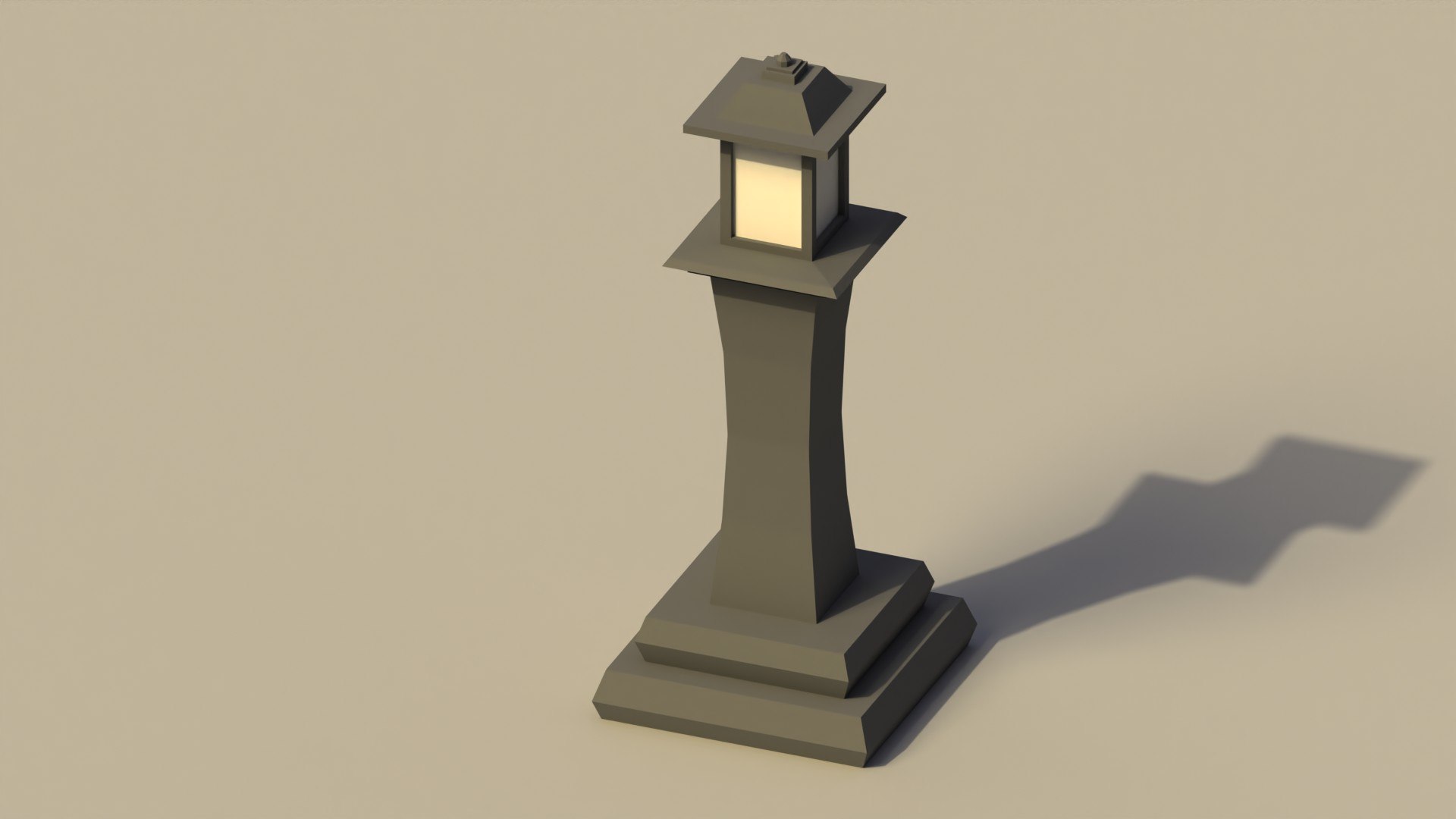 3D Low Poly Japanese Lamp Post 2 Model - TurboSquid 2102214