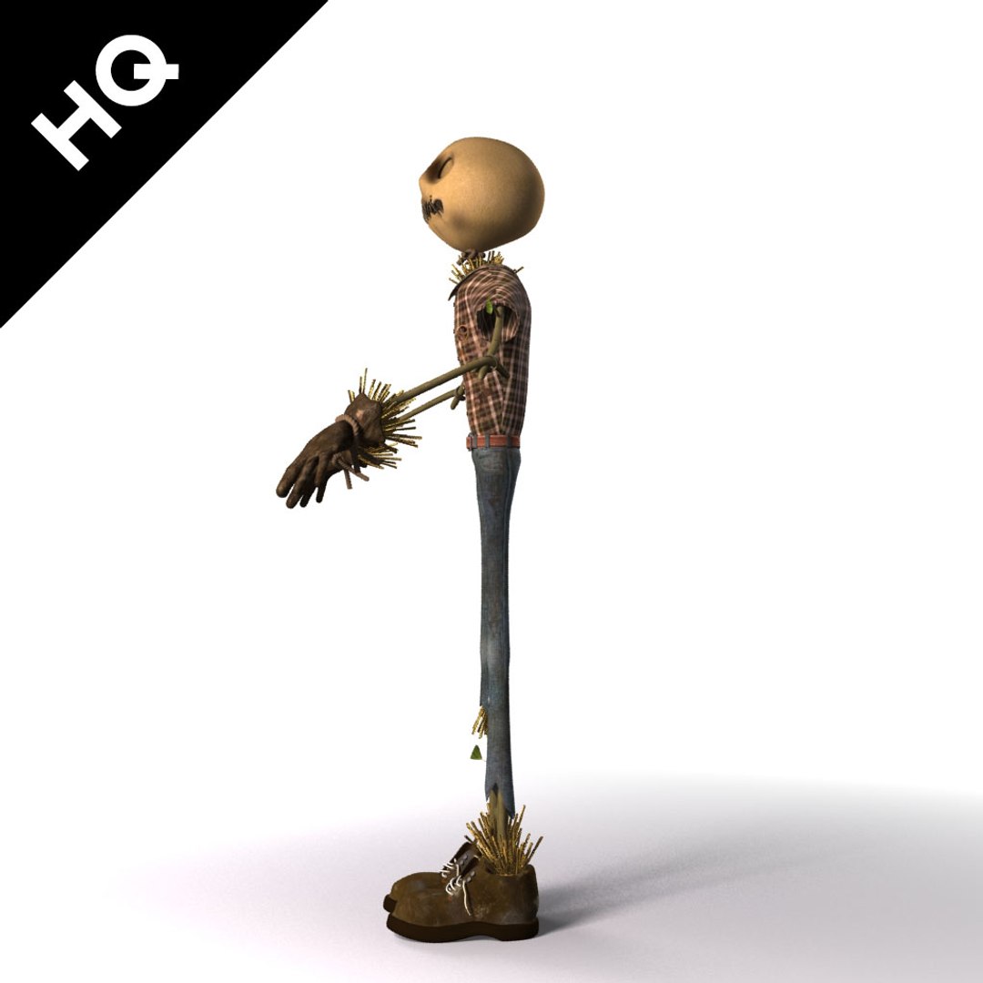 Scarecrow Crow Scare 3d Max