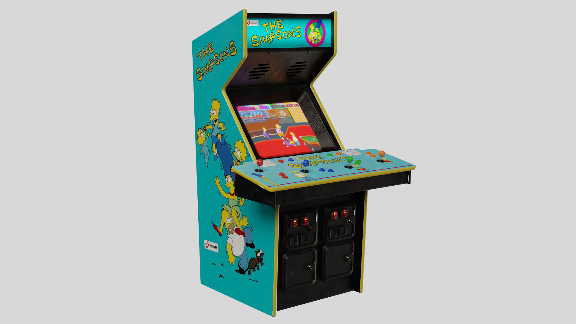 3D Model Simpsons Arcade Cabinet Retro - TurboSquid 2428920