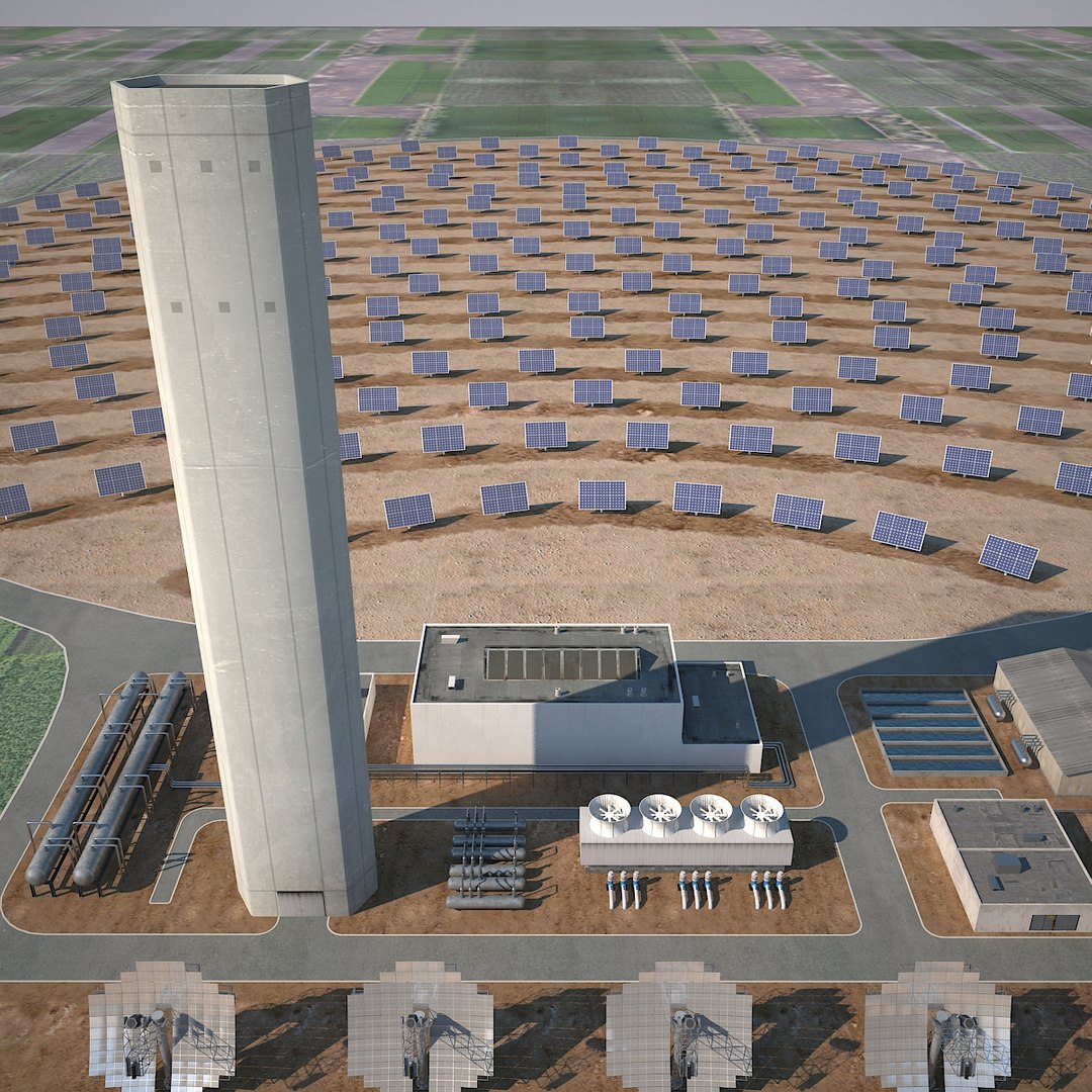 Solar Power Plant 3d Model