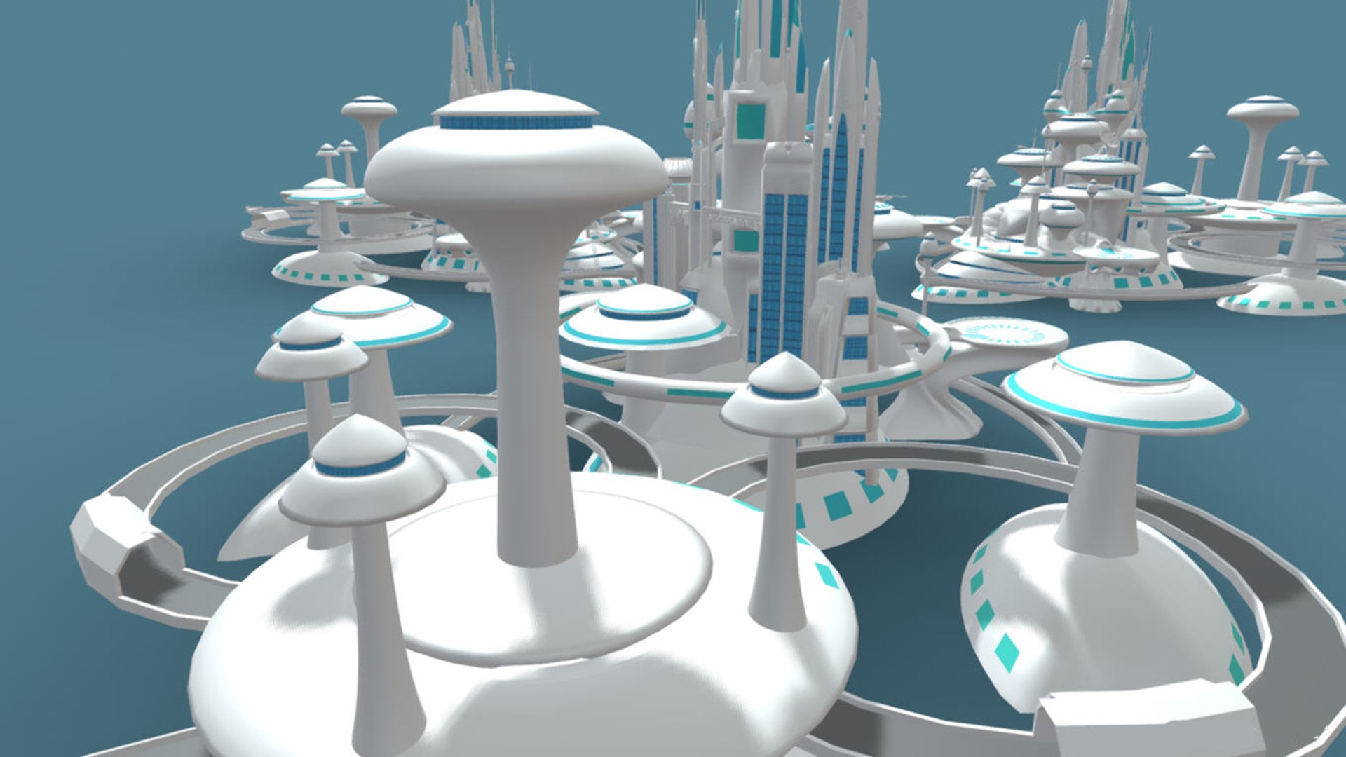 3D Game Newstyle Future City Model - TurboSquid 2144741